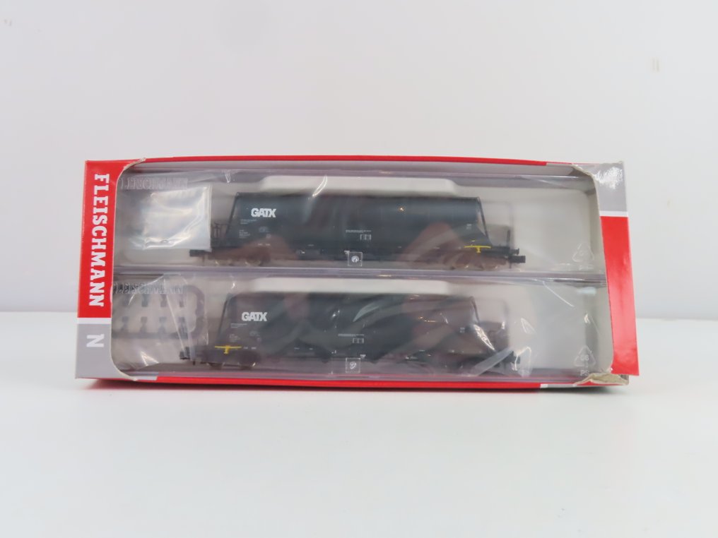 Fleischmann N - 849005 - Modeltrein goederenwagon (1) - 2-Delige set stofsilowagens - GATX ...