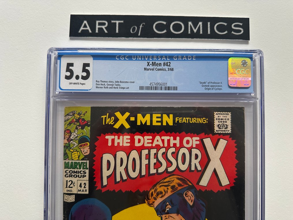 X-Men #42 - CGC 5.5 - Death Of Professor X - Origin Of Cyclops - 1 Graded comic - First edition ...