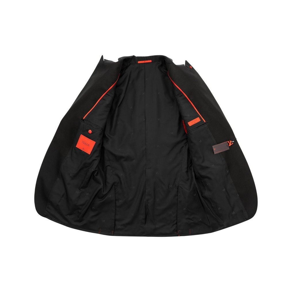 RRP 6500€ ISAIA NAPOLI "Aquaspider" Black Hand-Sewn Suit Wool - 58 IT - Herrenanzug - Nyt med ...