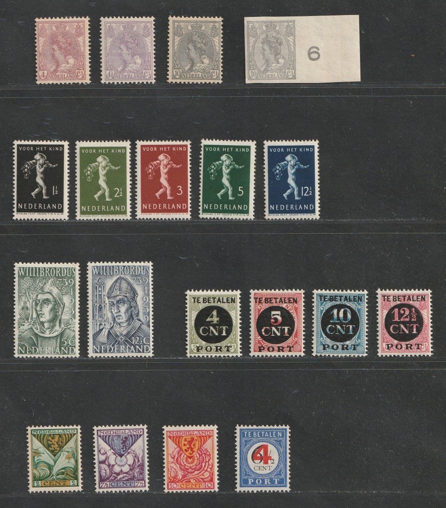Nederland 1899/1939 - Betere semi-klassieke sets en waarden, w.o. Cijfer en Koningin Wilhelmina ...
