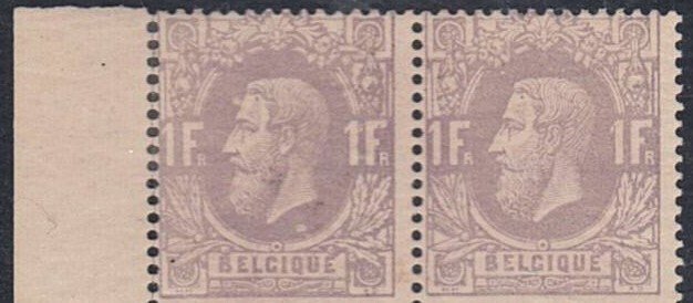 België 1869 - Z.M. Koning Leopold II, de 1Fr. in blok van 4 waarbij de variëteit. - OBP 36 & OBP ...