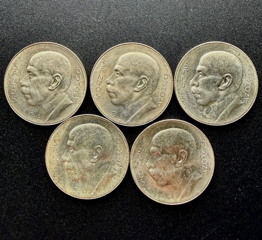 Brazilië. Santos Dumont. 5000 Reis 1936/1938 (5 coins) (Zonder ...