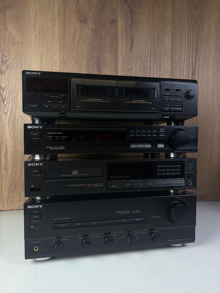 Sony - TA-F435R Amplifier + CDP-590 CD Player + ST-Z11 Tuner + TC-WR661 Cassette Deck Stereo set ...