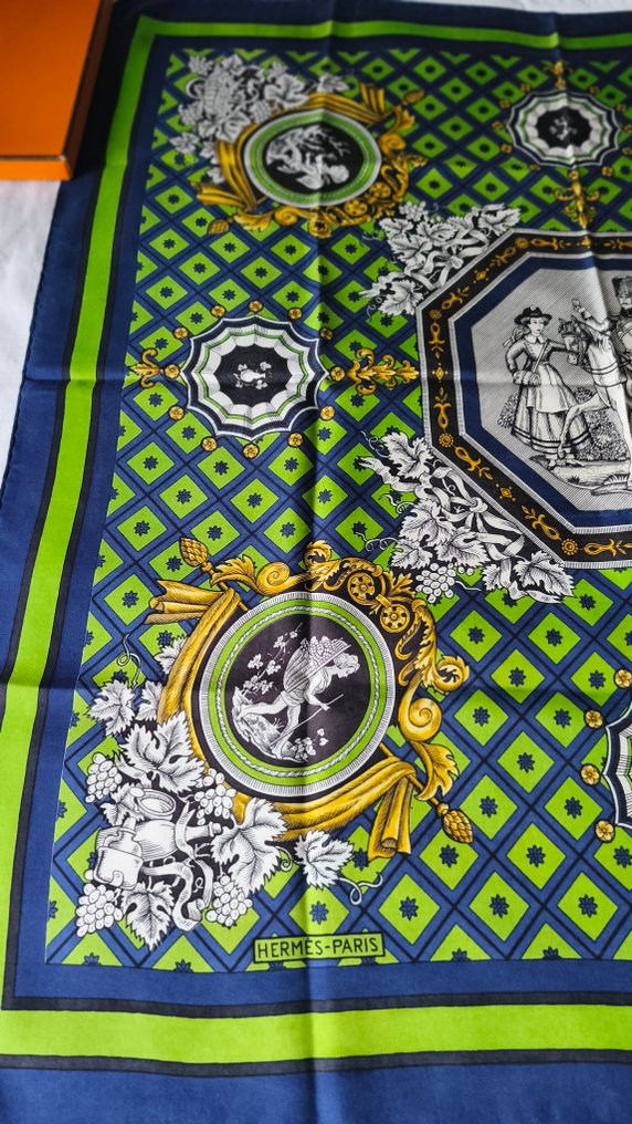 Hermès - LA TREILLE by Maurice Tranchant, rare et recherché - Foulard ...
