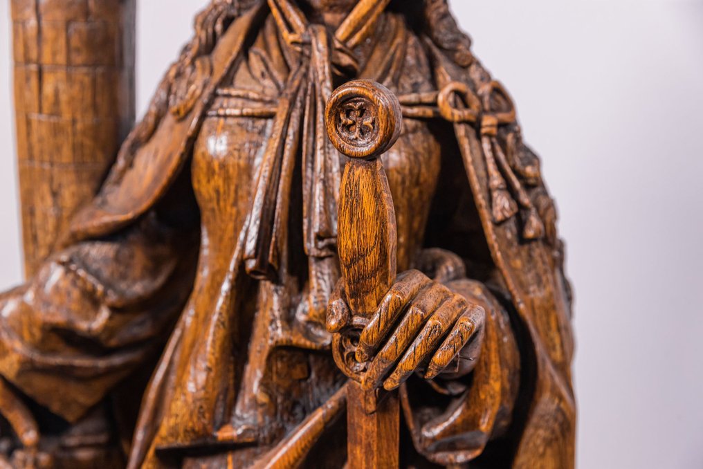Eikenhouten beeld van de Heilige martelares Barbara - Eik - 1500-1550 - 107 cm - online veiling ...