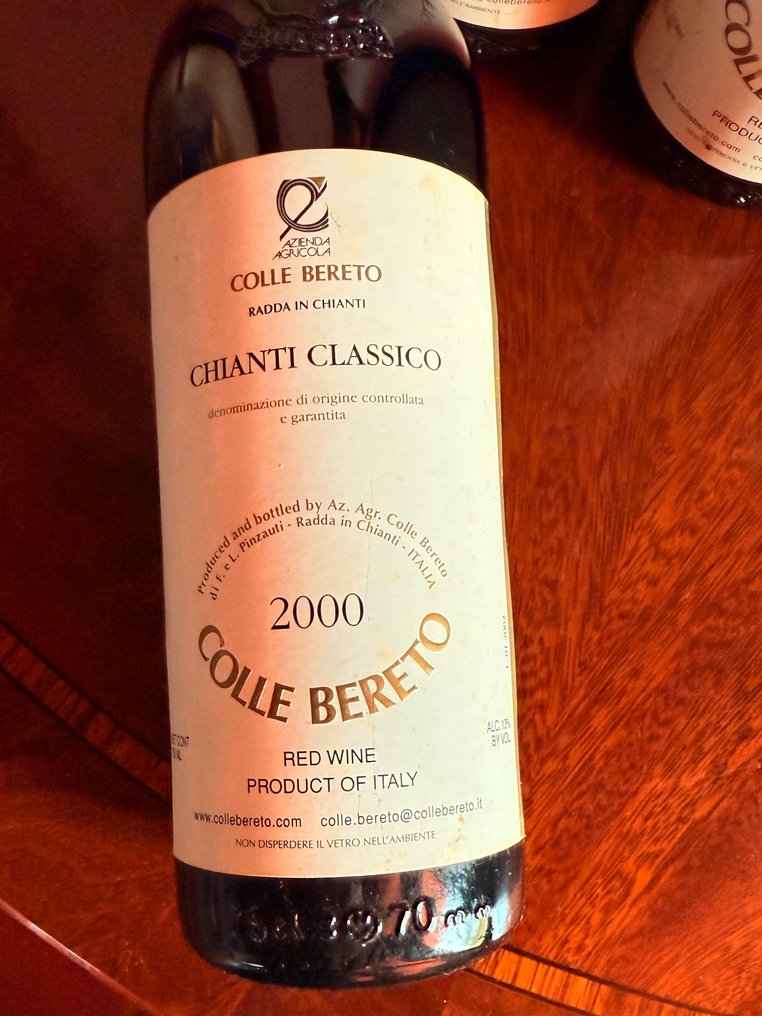 Colle Bereto: Classico 2000 x4, Riserva 1999, Il Tocco 1998 - Tuscany, Chianti - 6 Bottles (0 ...