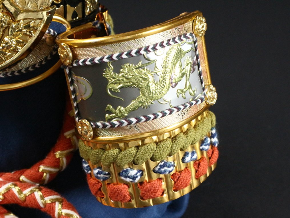 Kabuto - Japan - Samurai Kabuto Helmet with Carved Wooden Dragon and ...