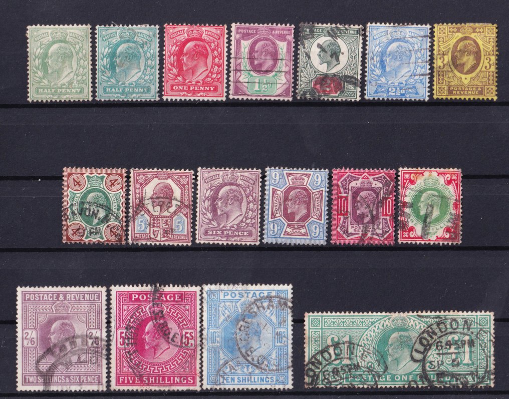 Groot-Brittannië 1902 - Koning Edward Vii - Michel 102A/118A - online veiling Catawiki