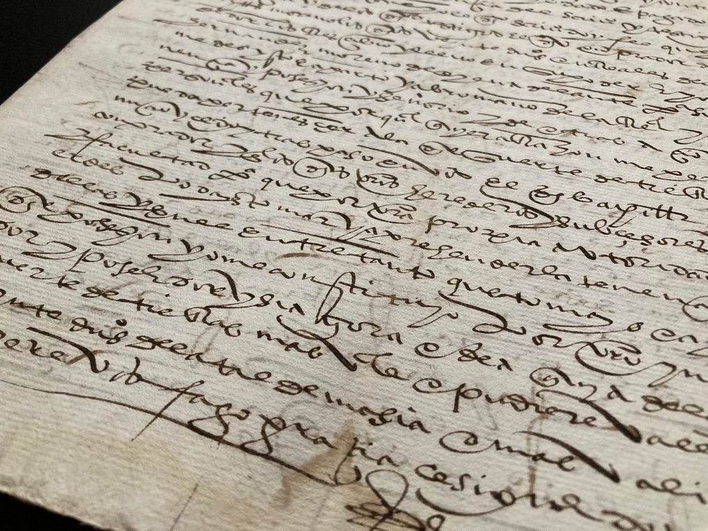 Manuscrito - Año 1597. Manuscrito con preciosa letra en castellano ...