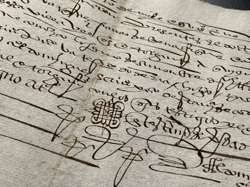 Manuscrito - Año 1597. Manuscrito con preciosa letra en castellano ...