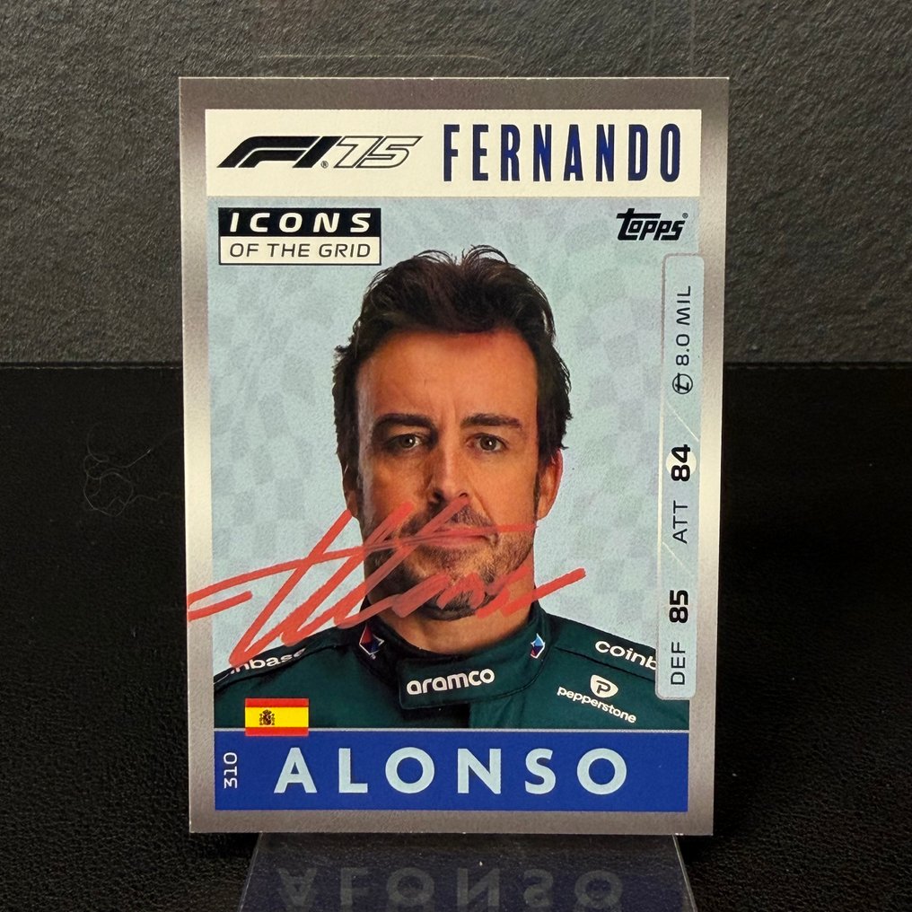 Aston Martin - Topps 310 Icons Of The Grids Signed - Fernando Alonso ...