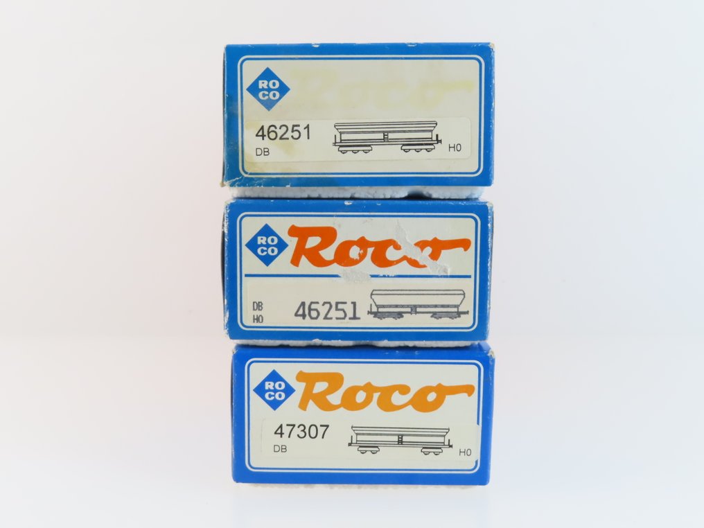 Roco H0 - 46250/46251/47307 - Model train freight carriage (3) - 3x six ...