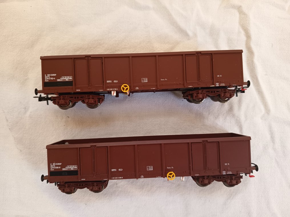 Rivarossi H0 - HR6004 - Model train freight wagon set (1) - 2 open ...