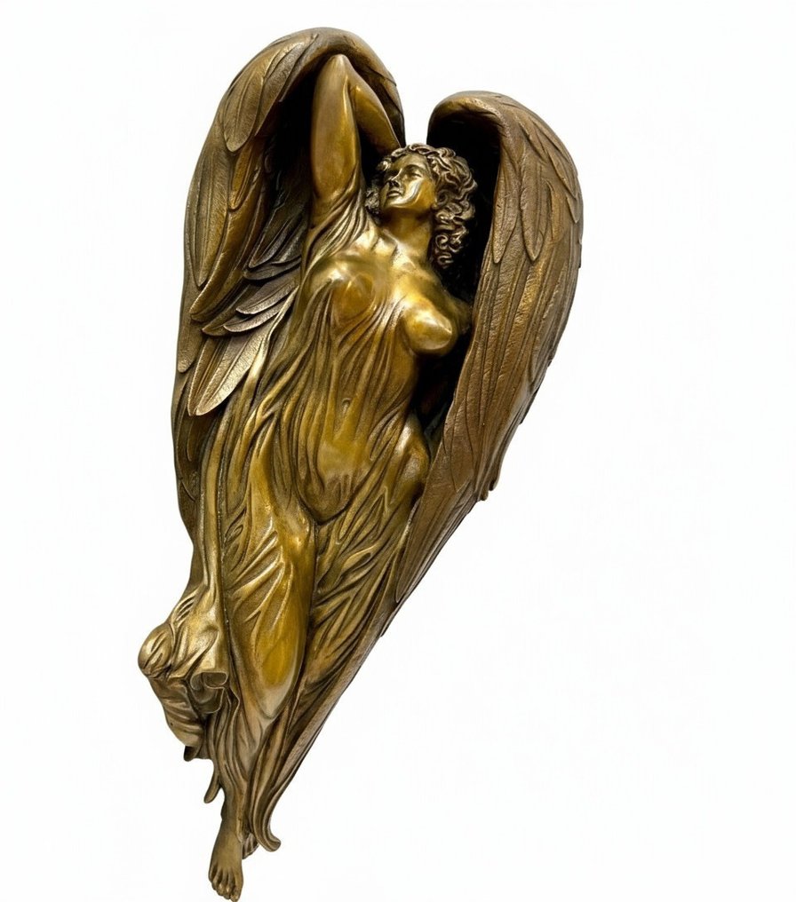 Ernst Fuchs (1930-2015) - „Schlafender Engel“ große, hochwertige Bronze ...