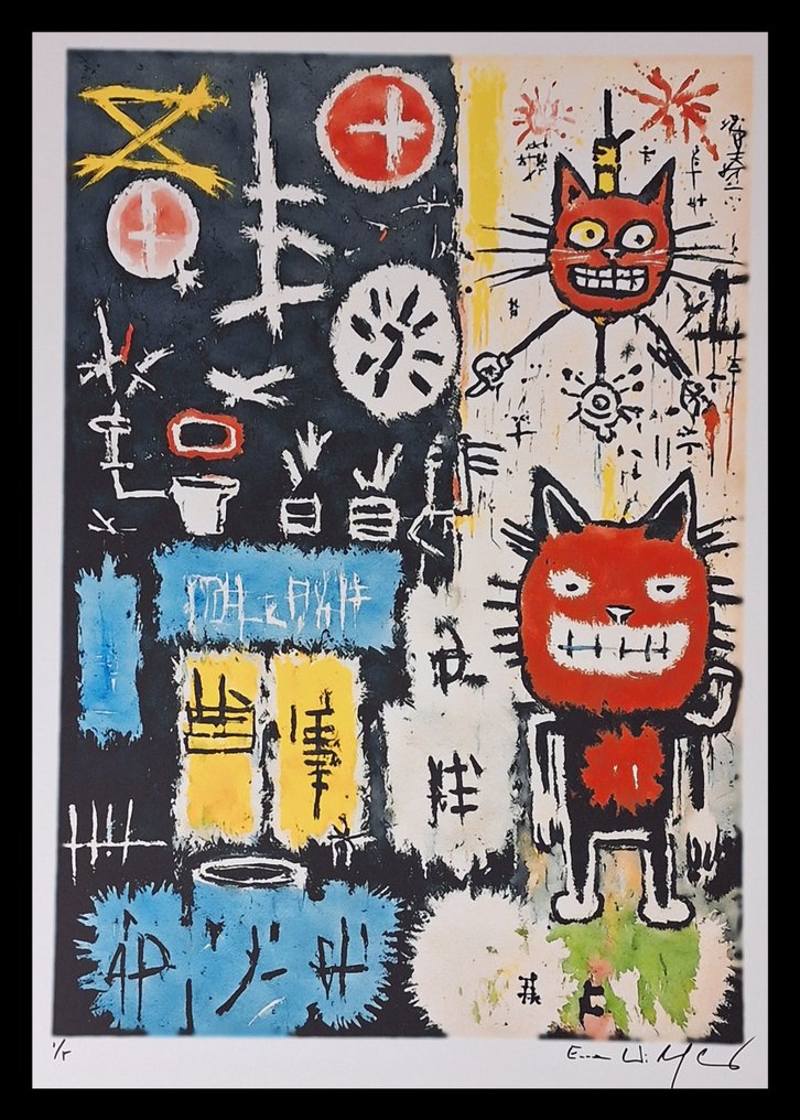 Jiji the cat (Studio Ghibli) - Tribute series - Icons Reimagined Jean-Michel Basquiat - Limited ...