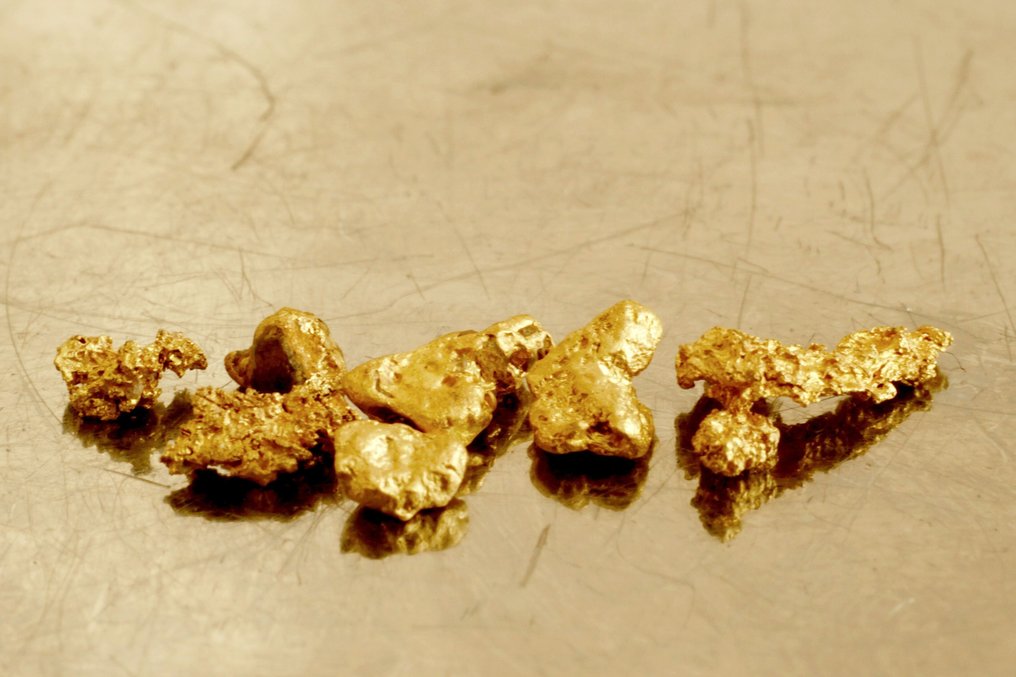 Gold Natural, Native gold nuggets (gold nugget)- 1.33 g - (9) - auction ...