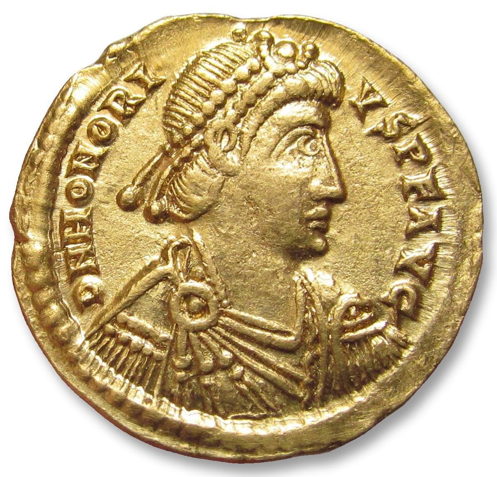 Roman Empire. Honorius (AD 393-423). Solidus Ravenna mint circa 402-406 A.D. - VICTORIA AVGGG ...