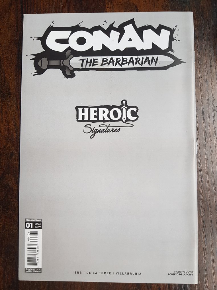 Conan The Barbarian #1 Ratio 1:10 Torre Virgin - Signed by creator Jim Zub - with COA - 1 Signed ...