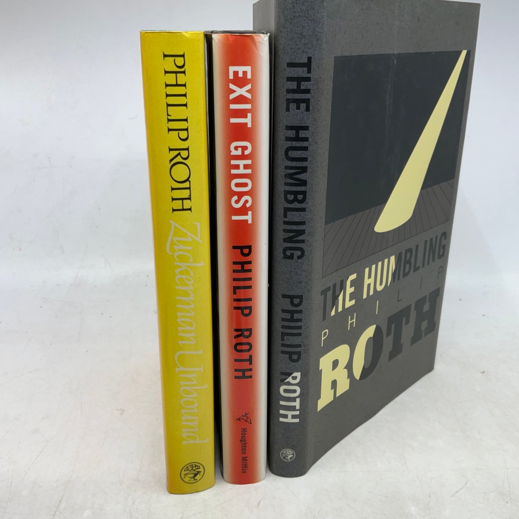 Signed; Philip Roth - Three Philip Roth Novels + signed photograph ...