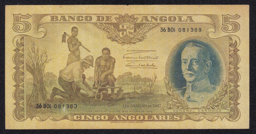 Angola. - 5 Angolares - 1947 - Pick 77 (Senza Prezzo di Riserva) - Catawiki