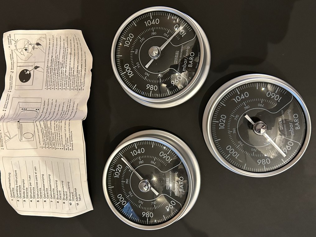 Huger Aneroid barometer (3) - Aluminium - very good condition, unique ...