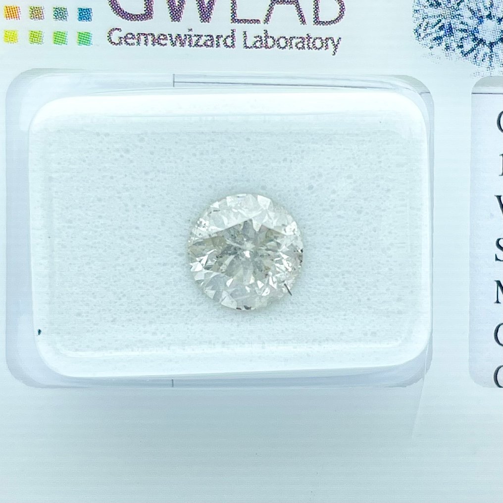 No Reserve Price - 1 pcs Diamond (Natural) - 1.35 ct - Round - I - I1 - Gemewizard Gemological ...