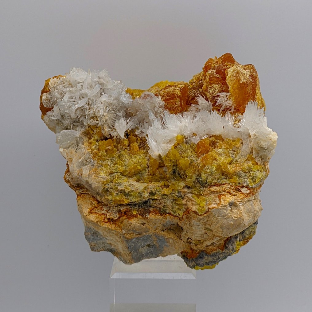 ZOLFO GIALLO con CELESTINA BIANCA, Sicilia! Cristalli - Altezza: 110 mm ...