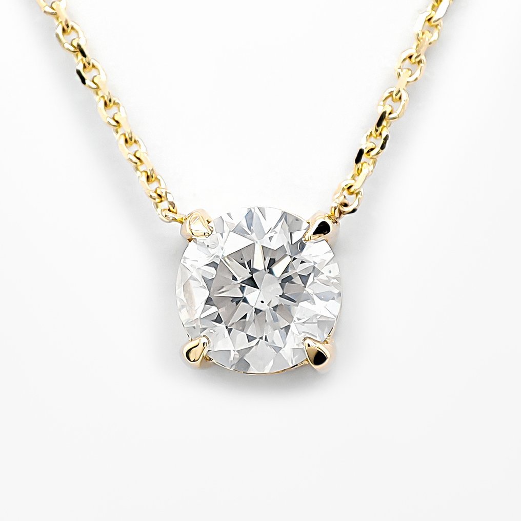 No Reserve Price - Pendant - 14 kt. Yellow gold, F/SI2 - 0.45ct. tw. Diamond (Natural) - IGI ...