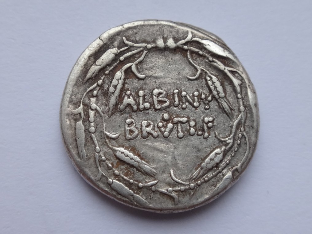 Roman Republic. Albinus Bruti f. 48 BC. AR Denarius. Rome . Rome mint ...