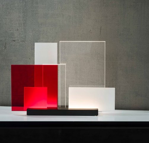 Nemo - Jean Nouvel - Table lamp - On Lines - Black / Neutral + Red ...