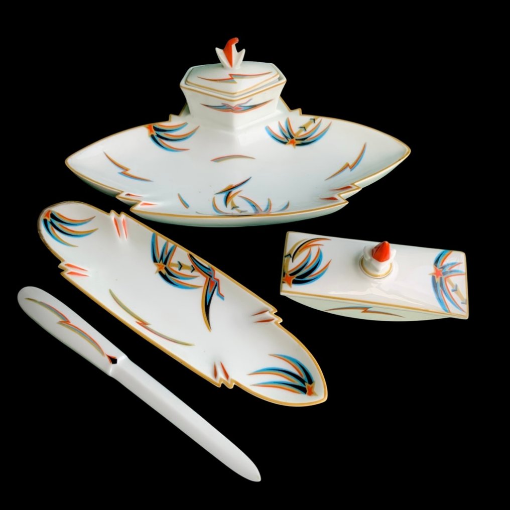 Kurt Wendler - Rosenthal - Art Deco - "Semiramis" Writing Set (4 pcs ...