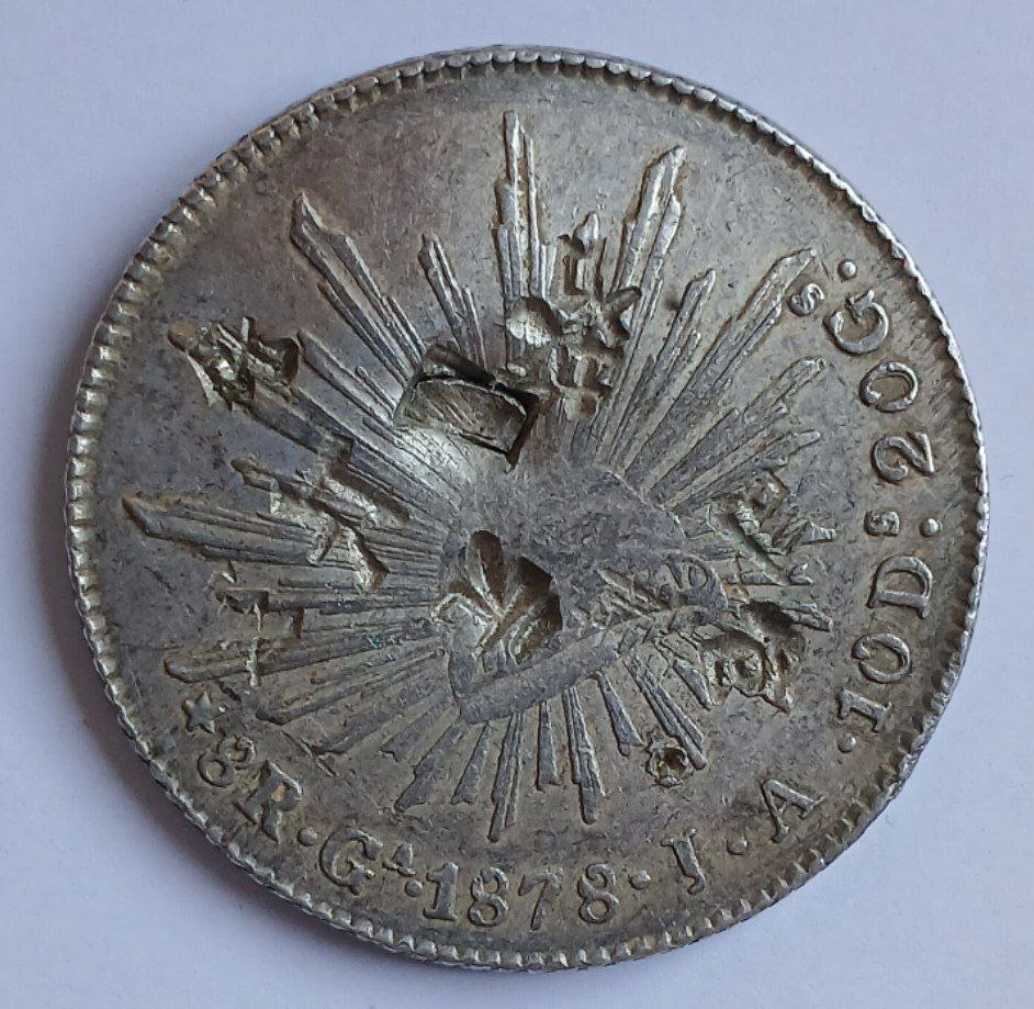 Mexico. 8 Reales 1878 Ceca de Guadalajara Resellado (No Reserve Price) - auction online Catawiki