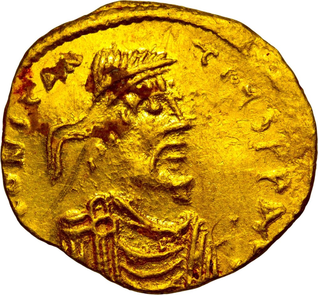 Byzantine Empire. Emperor Constans II Pogonatus. Tremissis (ND) 641 ...