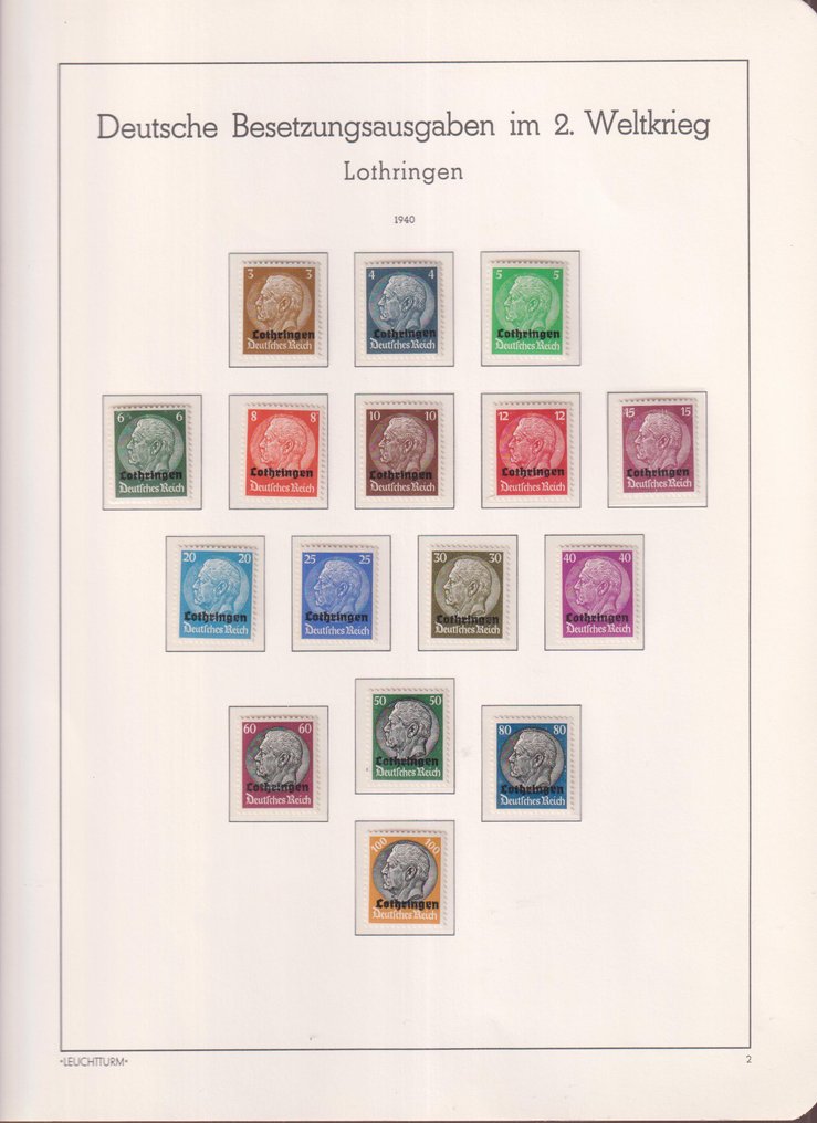 German Reich Occupation 1940/45 - Occupation: Alsace, Lorraine, Luxembourg. - auction online ...