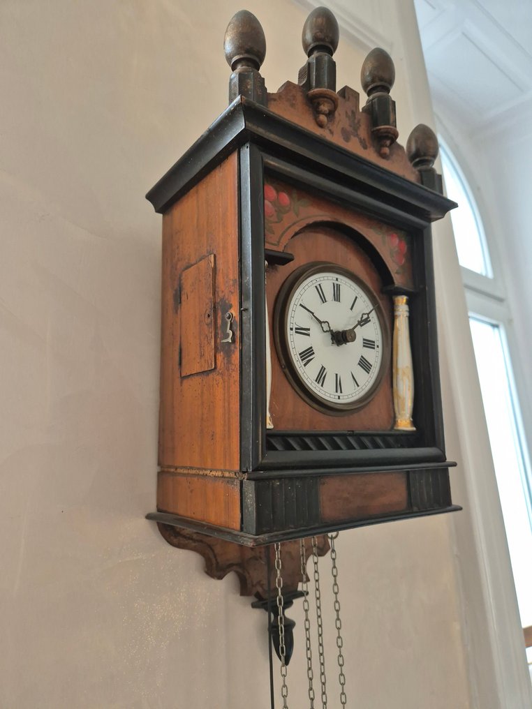 Box regulator clock - Antike Biedermeier Wand-Pendeluhr aus Holz - Antique Metal, Wood - 1850 ...