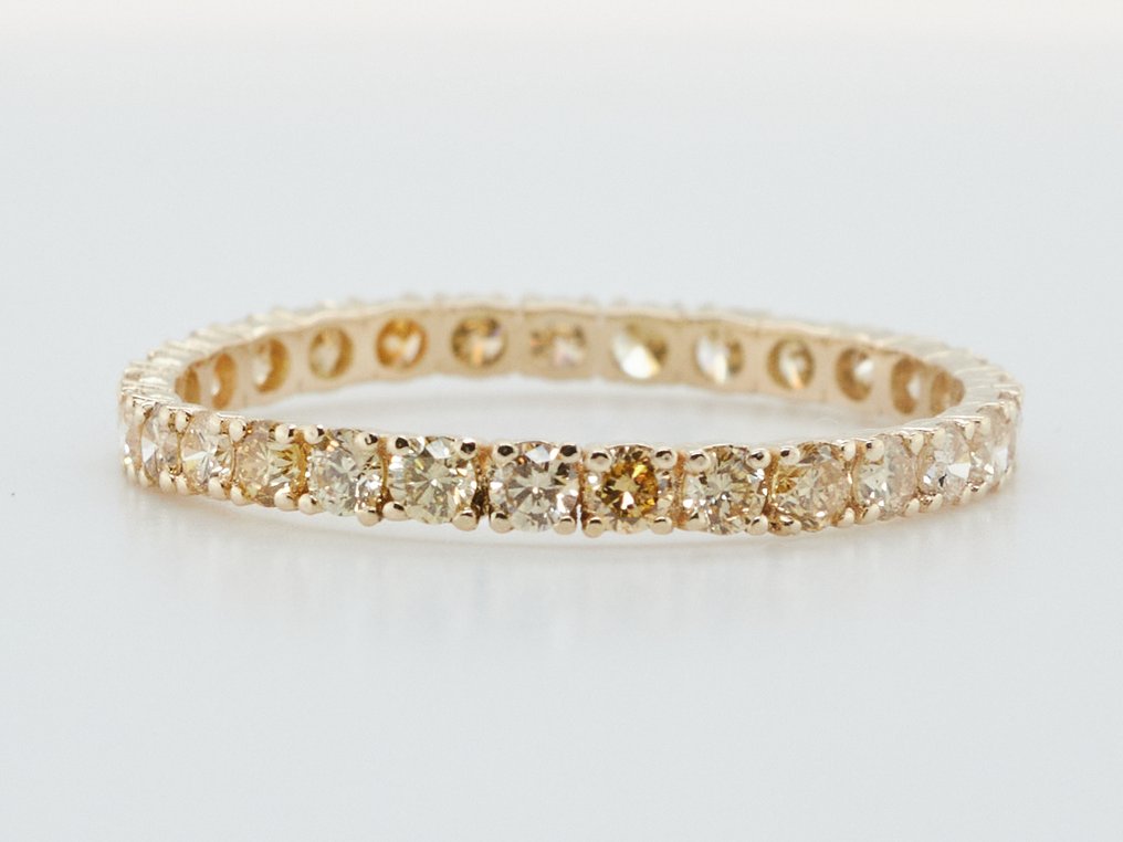 No Reserve Price - Ring 14 kt. - 0.87ct. tw. Diamond (Natural coloured) - auction online Catawiki