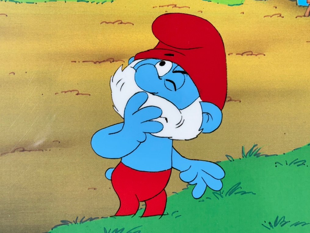 The Smurfs, 1981 - 1 Original animation cel, with official copy ...