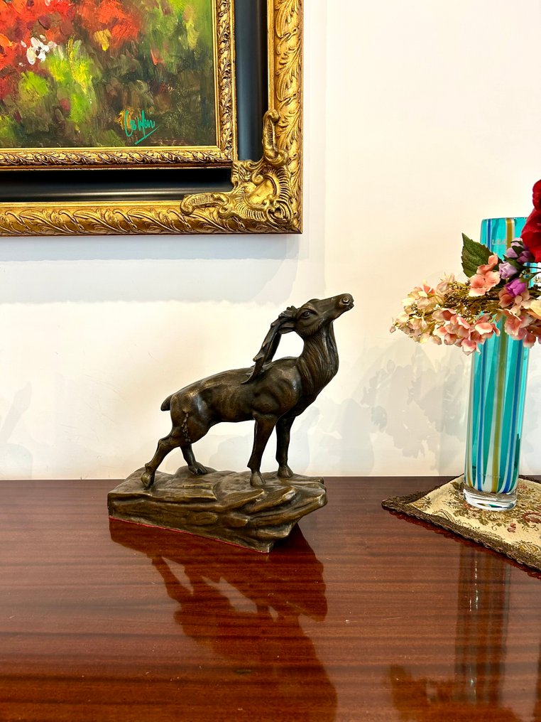 Sculpture, Grande Cervo in bronzo - 33 cm - Bronze - auction online ...