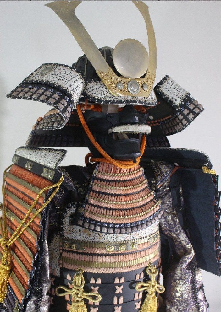 Full rustning av samurai Yoroi - Kobber, Silke - Japan - Meiji-periode ...