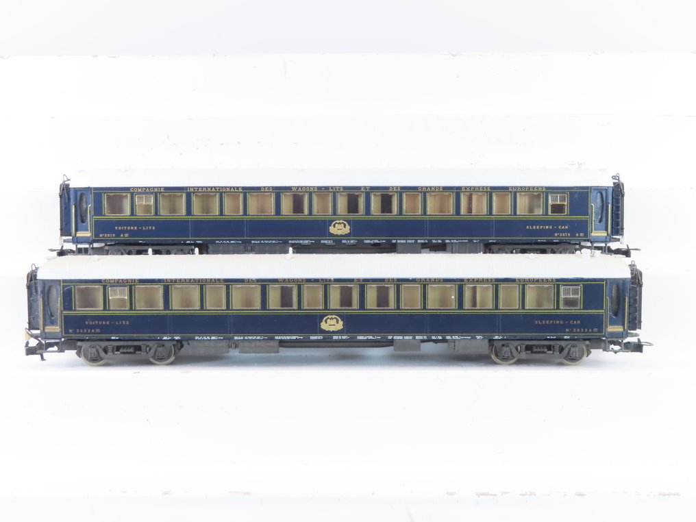 Rivarossi H0 - 2567/2481 - Model train passenger carriage (2) - 2x 4-axle fast train sleeper ...