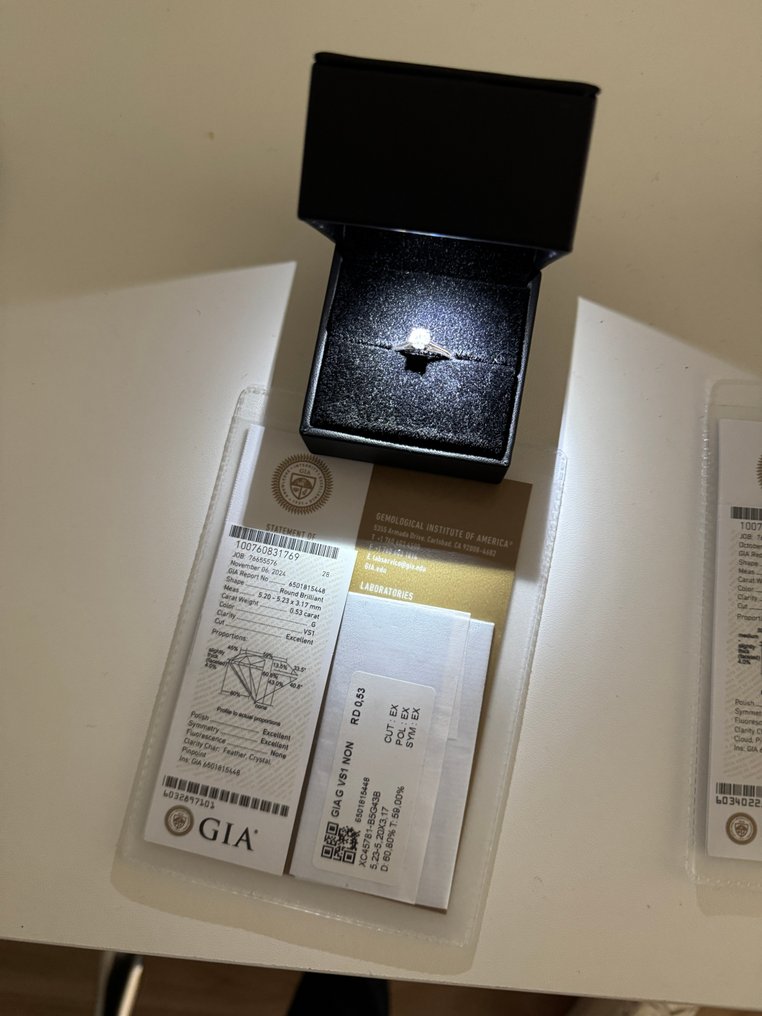 Engagement ring - 18 kt. White gold - 0.53ct. tw. Diamond (Natural) - auction online Catawiki