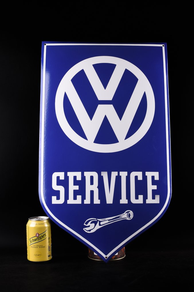 Sign - Volkswagen - XL VW service emblem; 600mm; enamel - auction ...