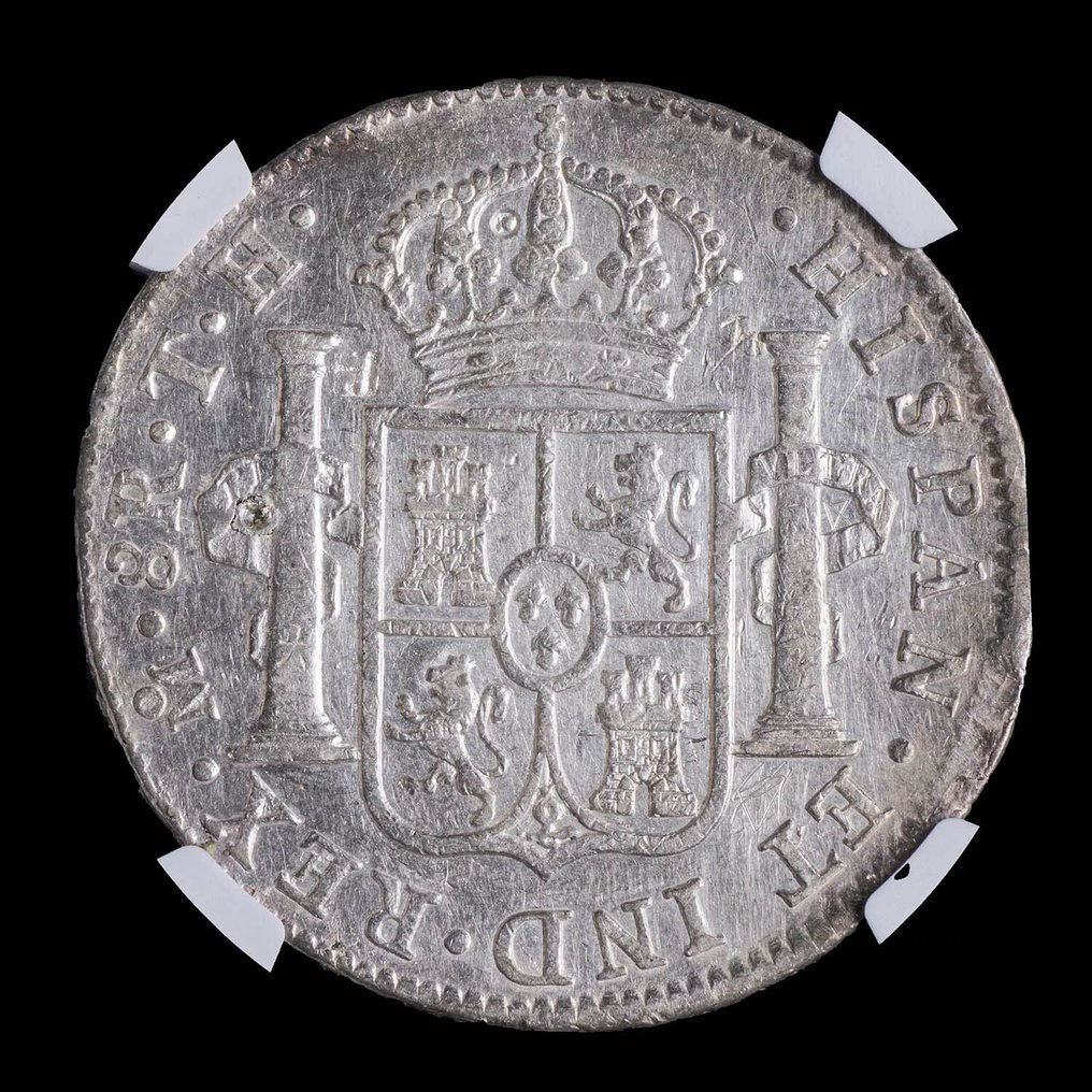 Spain. Carlos IV. 8 Reales 8 Reales de Mexico 1806 (TH) Resello Chino. Encapsulada NGC (No ...