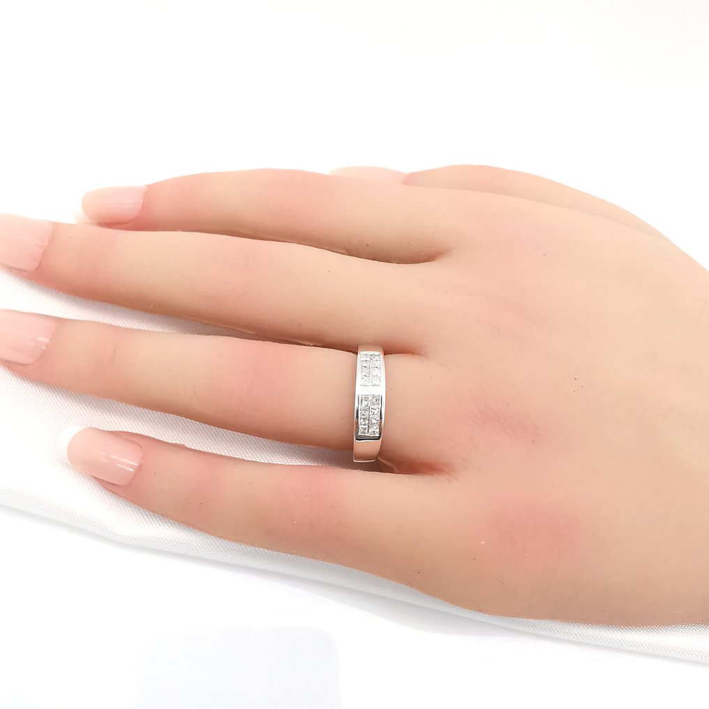 Ring - 18 kt. White gold - 1.08ct. tw. Diamond (Natural) - auction online Catawiki