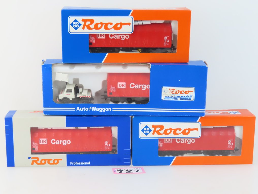 Roco H0 - 46940/1921 - Model train freight carriage (4) - 4x 4-axis ...