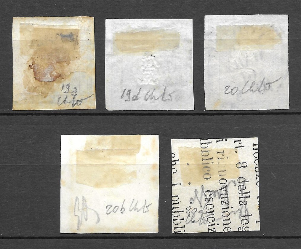 Italian Ancient States - Sardinia 1861 - IV issue of Sardinia, five ...