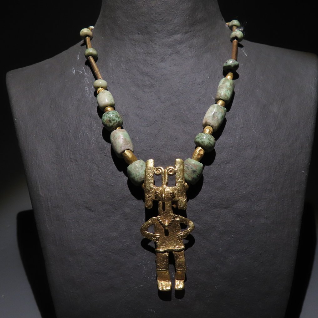 Quimbaya, Colombia Goud Halsketting. 300-900 n.Chr. Lengte 25,5 cm ...