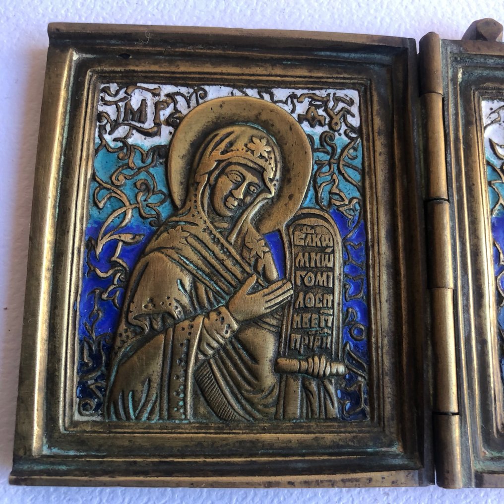 Travel icon - Deesis - bronze,enamel - auction online Catawiki