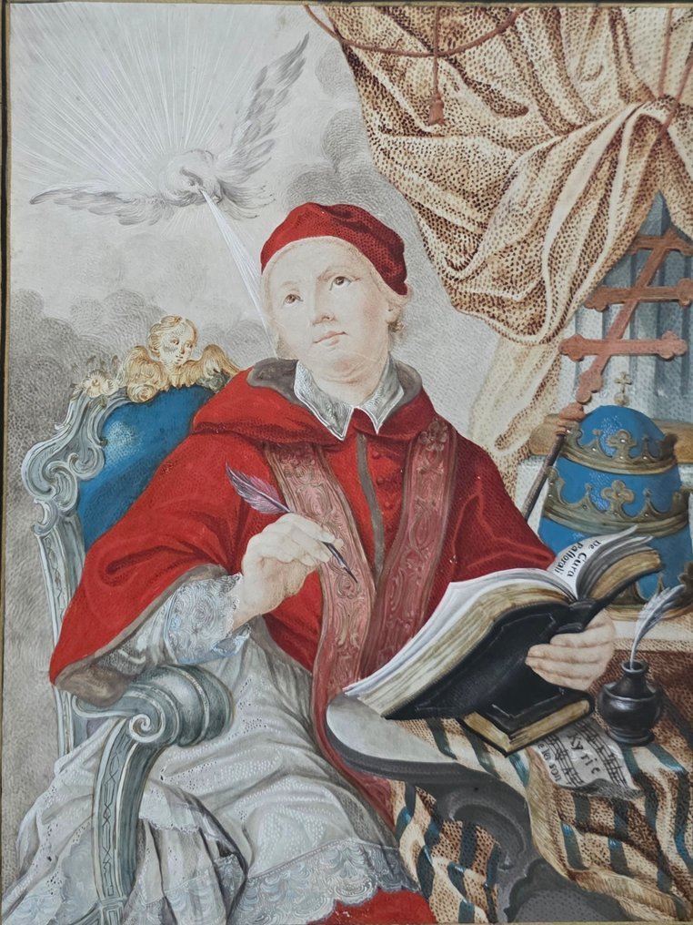 European school (XVIII) - Papa Clemente XI - auction online Catawiki