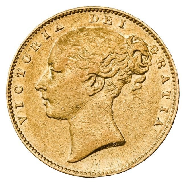 United Kingdom. British Gold Sovereign Queen Victoria Young Head Shield Back Coin (Random Year ...